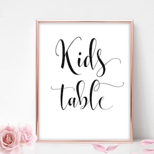 Printable Kids Table Sign Printable Kids Table Wedding Sign Wedding ...