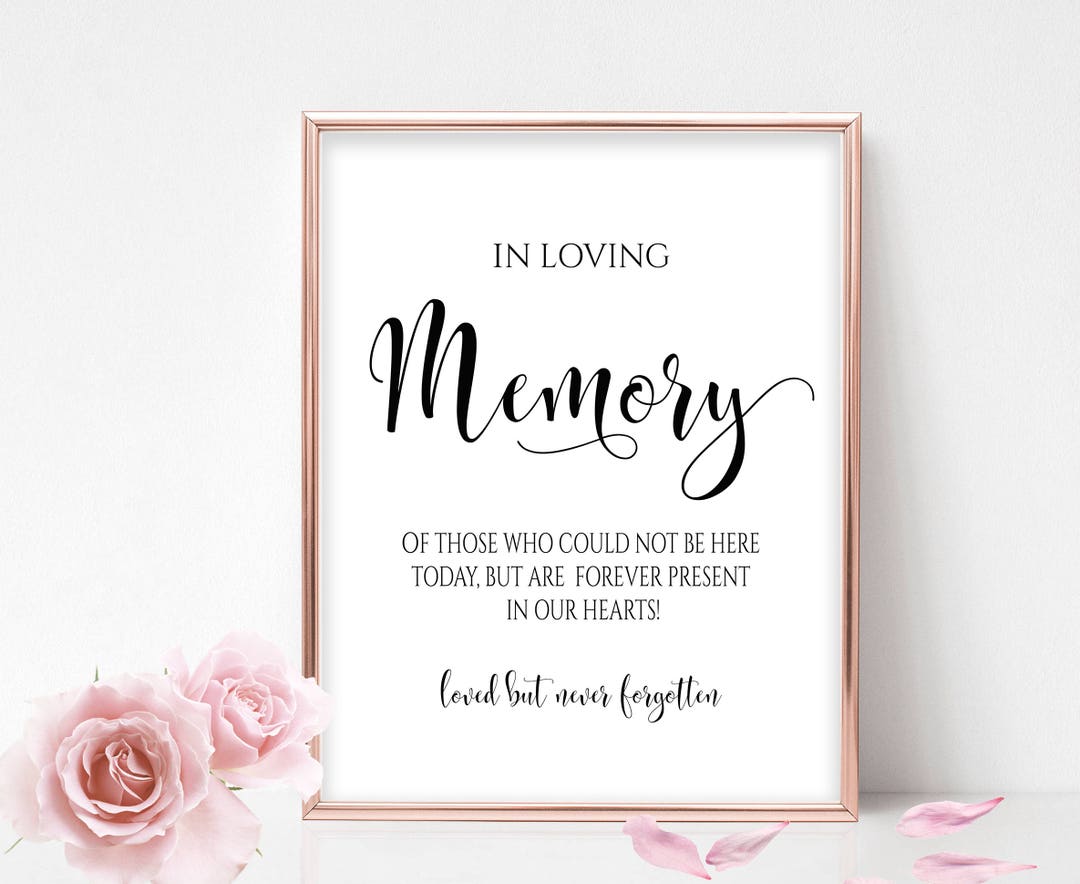 Printable in Loving Memory Sign Memorial Sign Memorial Table Sign ...