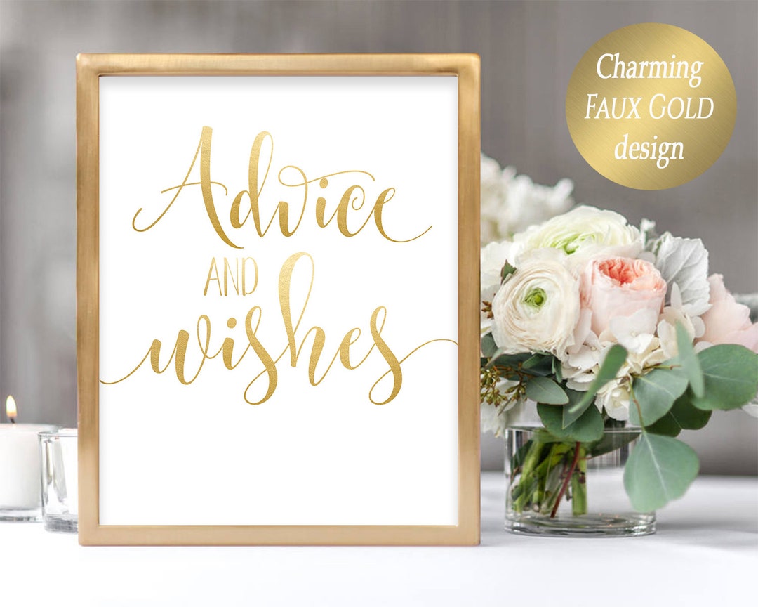 Advice and Wishes Sign Wedding Advice Sign Wedding Guest Book Sign ...