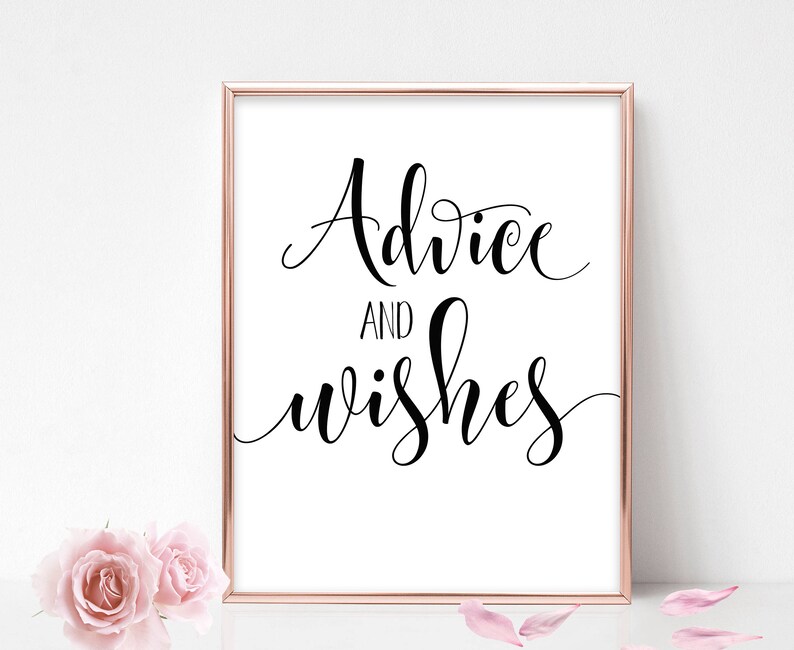 Printable Advice and Wishes Sign Wedding Advice Sign Wedding - Etsy