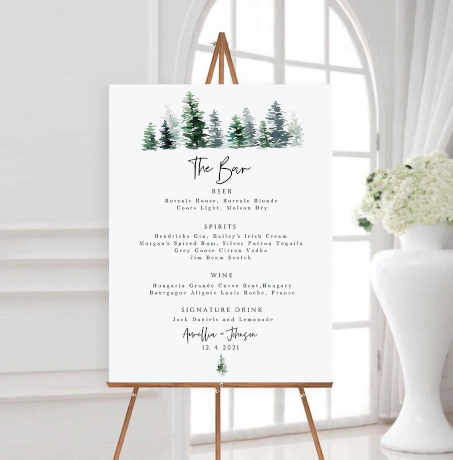 Bar Menu Sign Template Bar Sign Printable Editable Bar Menu - Etsy