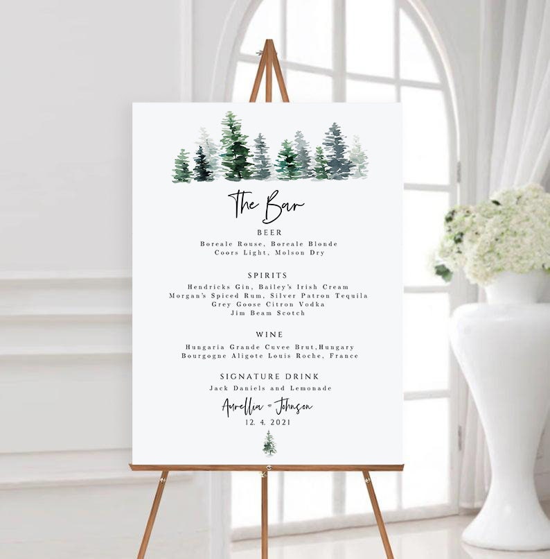 Bar Menu Sign Template Bar Sign Printable Editable Bar Menu | Etsy