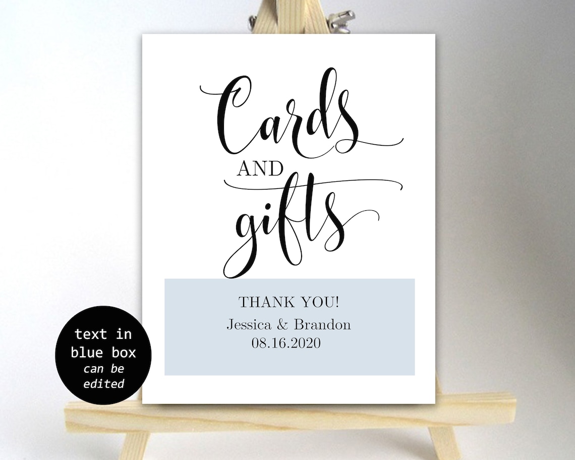 Printable Cards and Gifts Sign Instant Download Editable PDF - Etsy