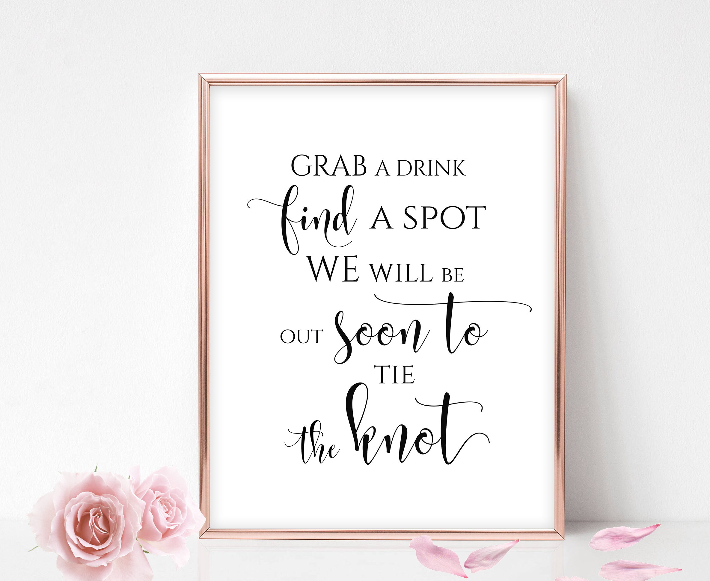 Grab A Drink Find A Spot Sign Wedding Ceremony Sign Printable | Etsy