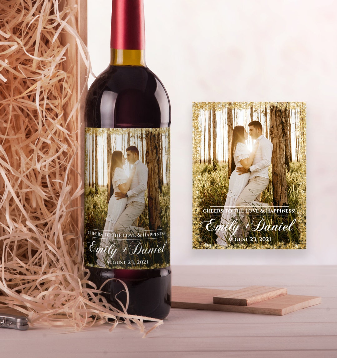 Personalized Photo Wine Label, Wedding Wine Label, Wine Gift, Logo Wine ...