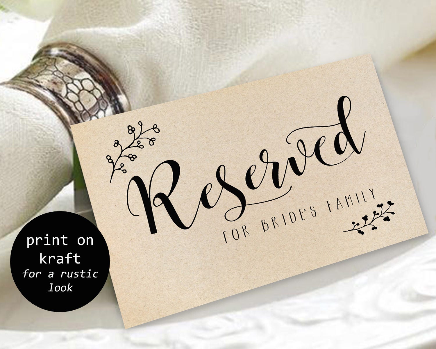 Rustic Reserved Sign Reserved Printable Reserved Wedding Sign | Etsy