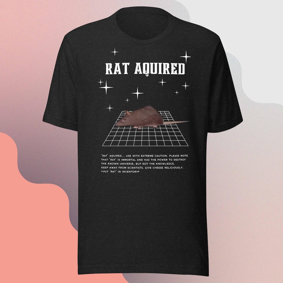 Rat Aquired Videogame Themed Powerful Rat Graphic T-shirt Funny Meme ...
