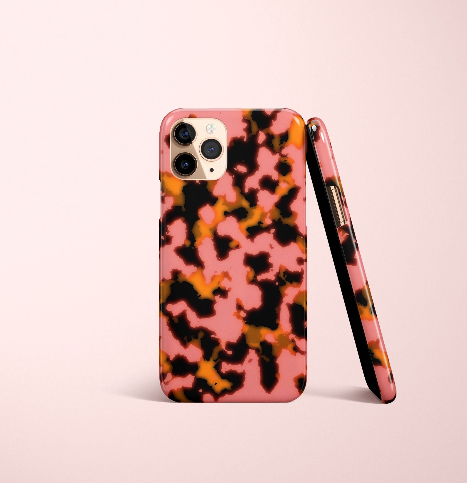 Pink Tortoise Shell Pattern Iphone Case Design Tough Case Snap - Etsy