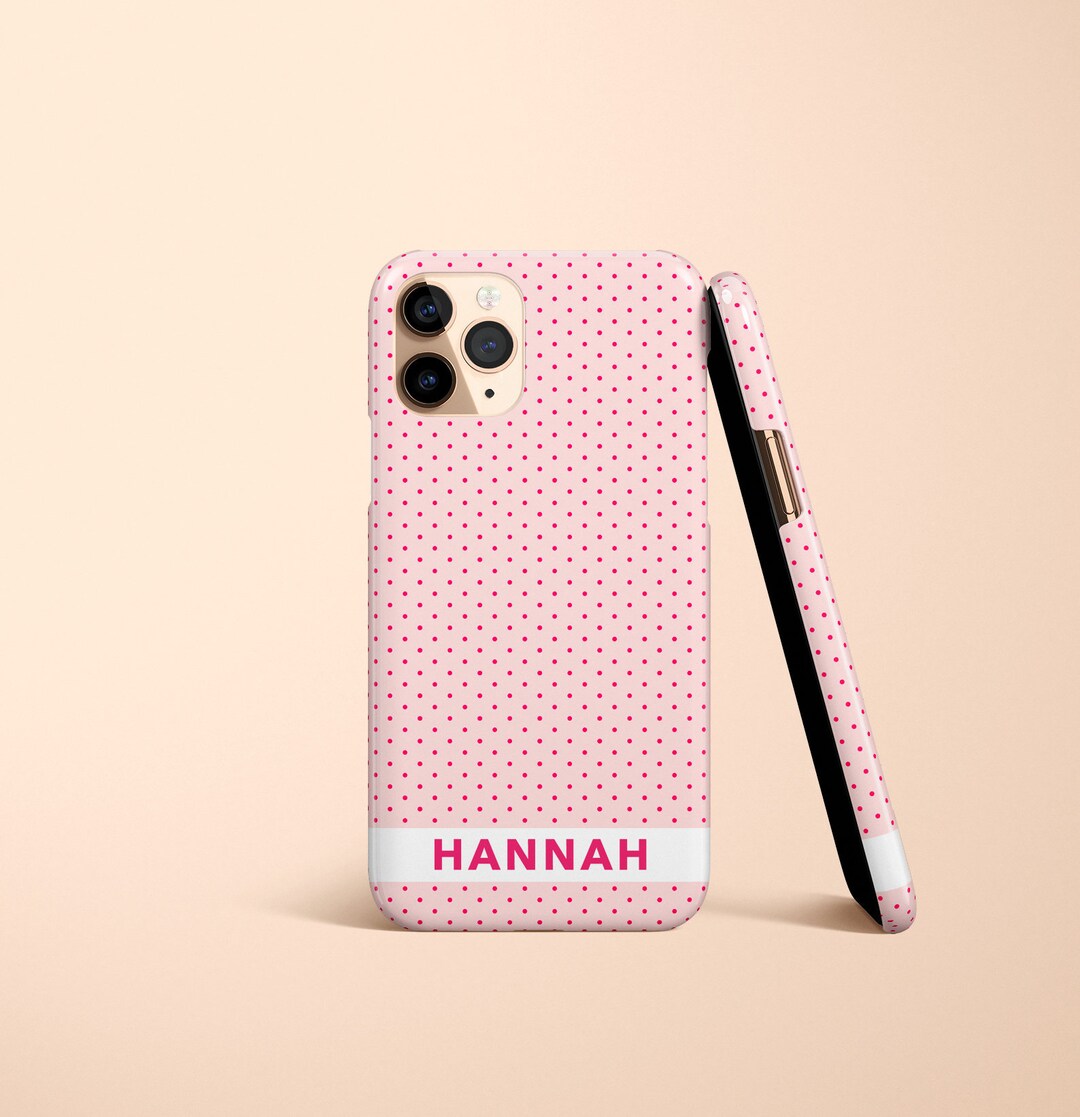 Custom Name iPhone Case Personalized Name Pink Pattern Polkadot Snap ...