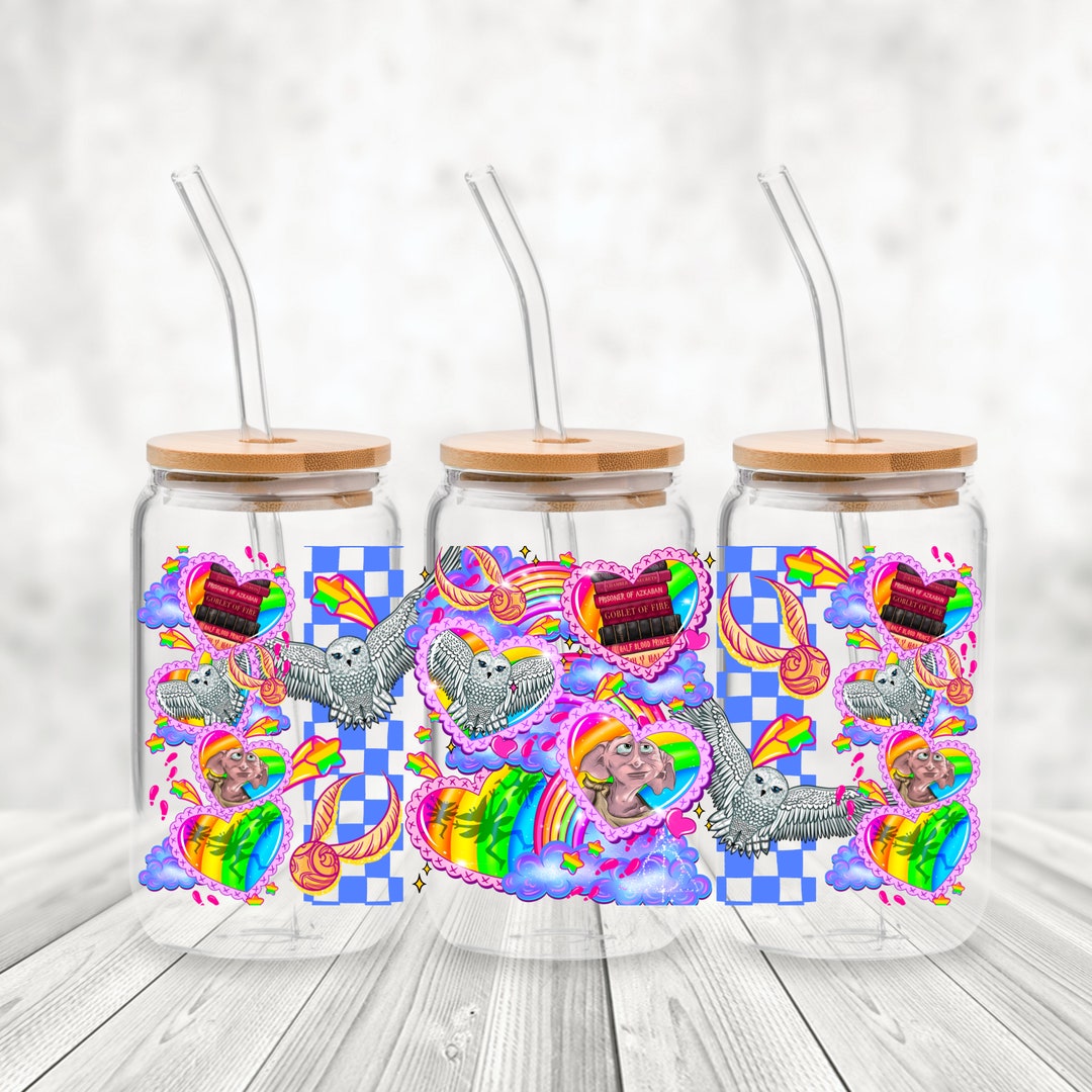 16 Oz Frosted Glass Can HP, Magical, Wizard, Moonshine, Ice Coffee ...