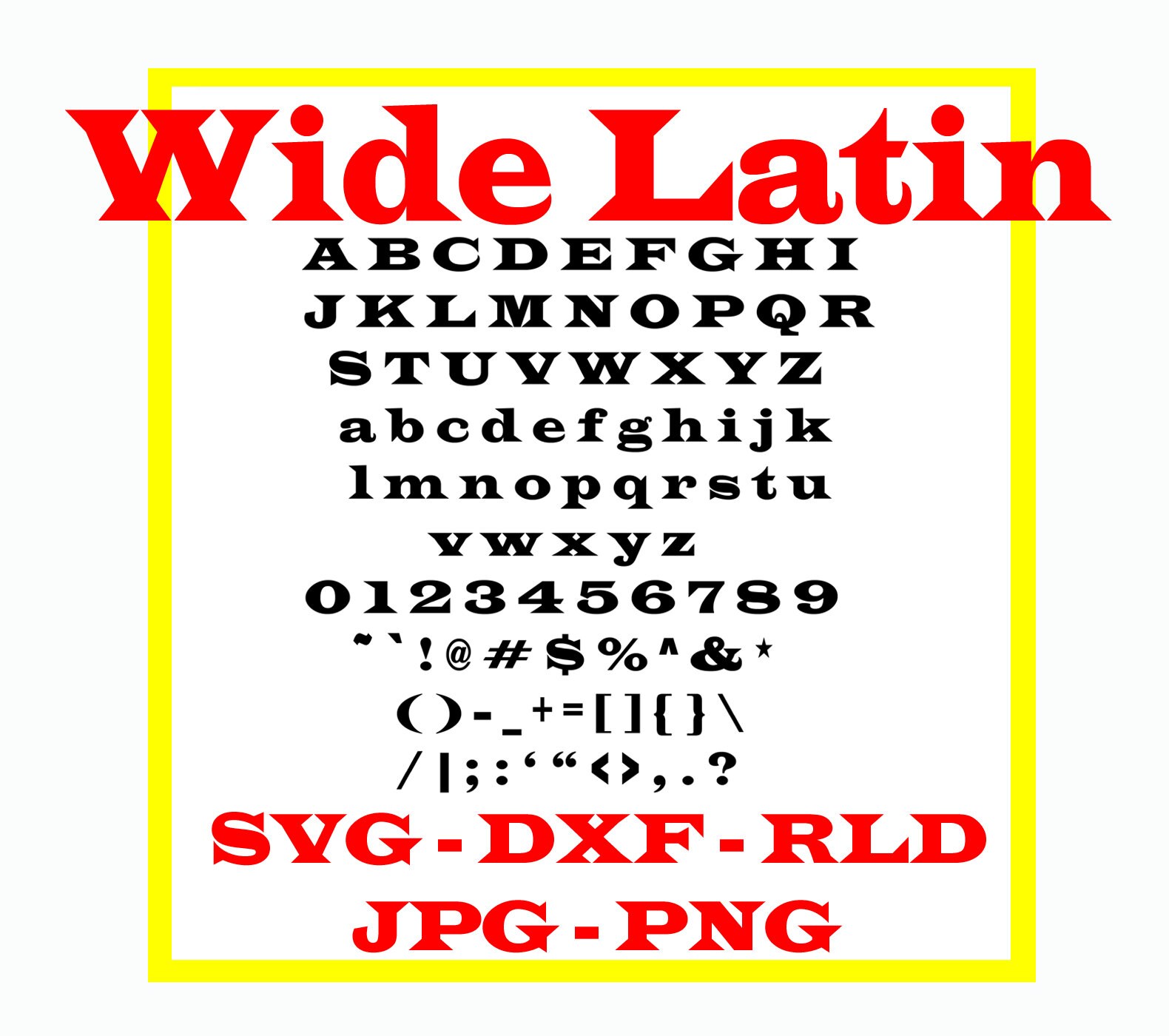 WIDE LATIN Font SVG dxf rld png jpg cricut | Etsy