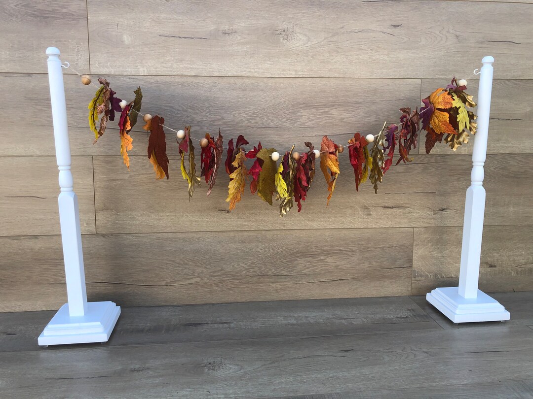 Medium Weighted Banner Stand Wood Set Banner Garland Holder Home ...