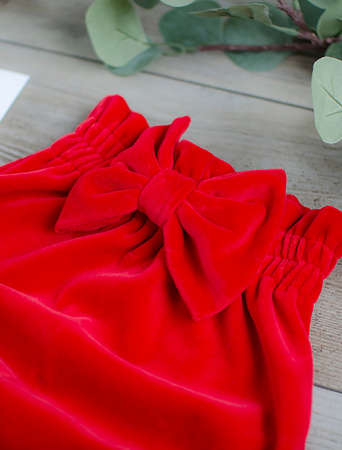 Red Velvet Baby Girl Pants With Bow, Toddler Leggings - Etsy