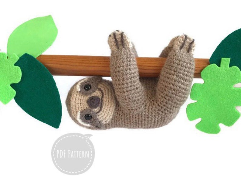 Sebastian the Sloth Crochet Amigurumi Pattern Instructions - Etsy