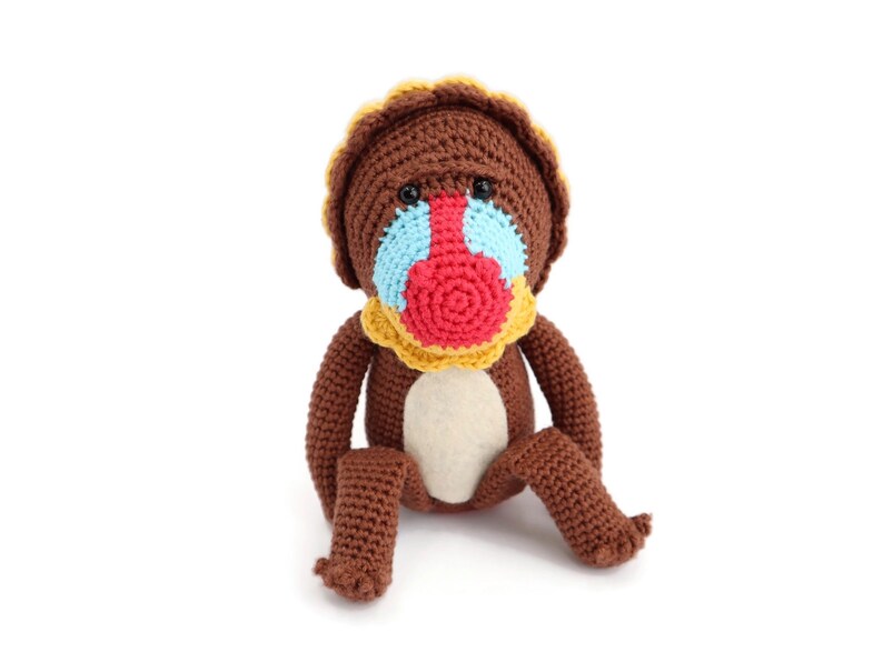 Mongo the Mandrill Crochet Amigurumi Pattern Instructions - Etsy