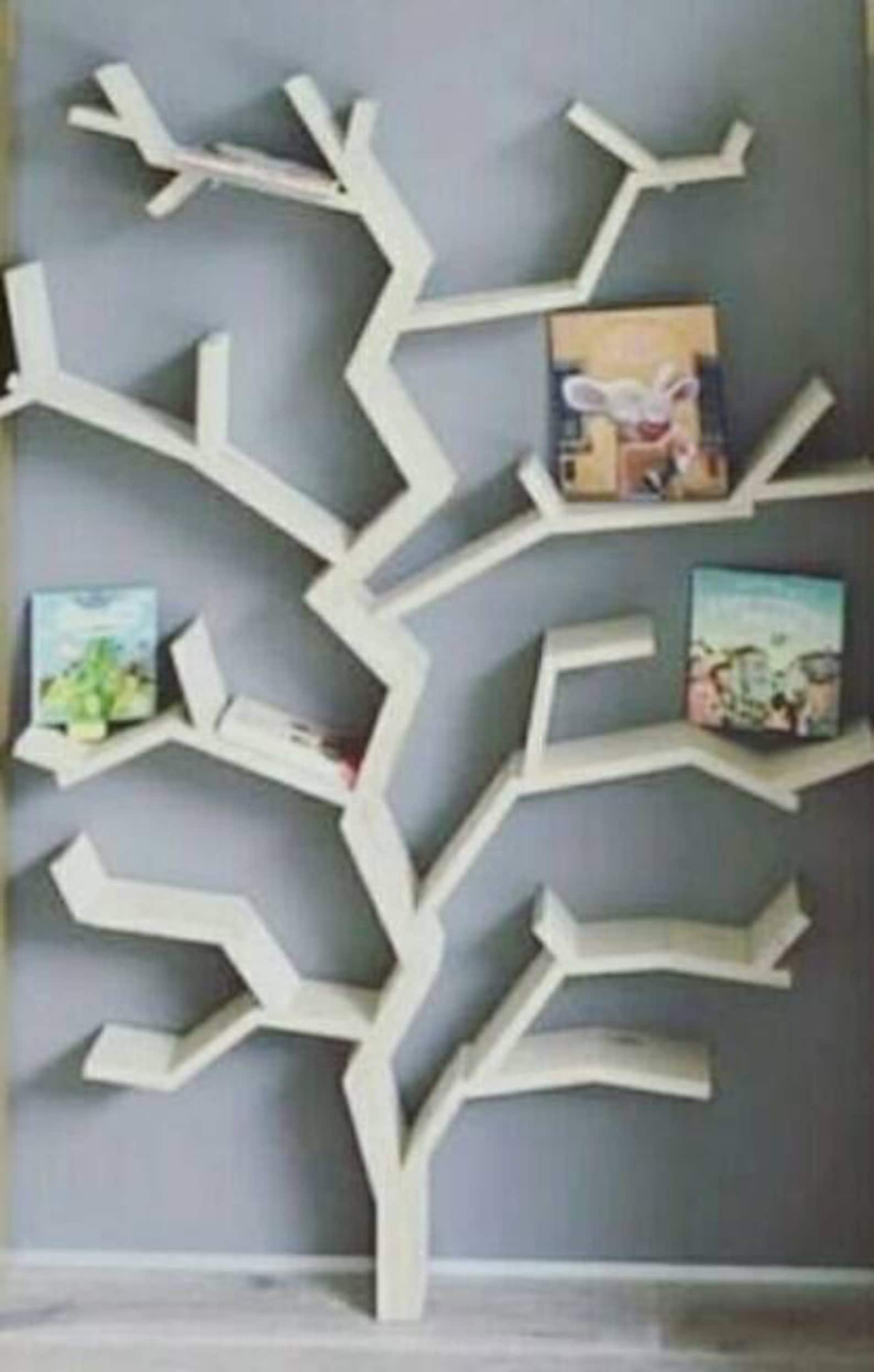 Tree Bookshelf Rustic Bookshelf Tree Shelf Interior Hand | Etsy