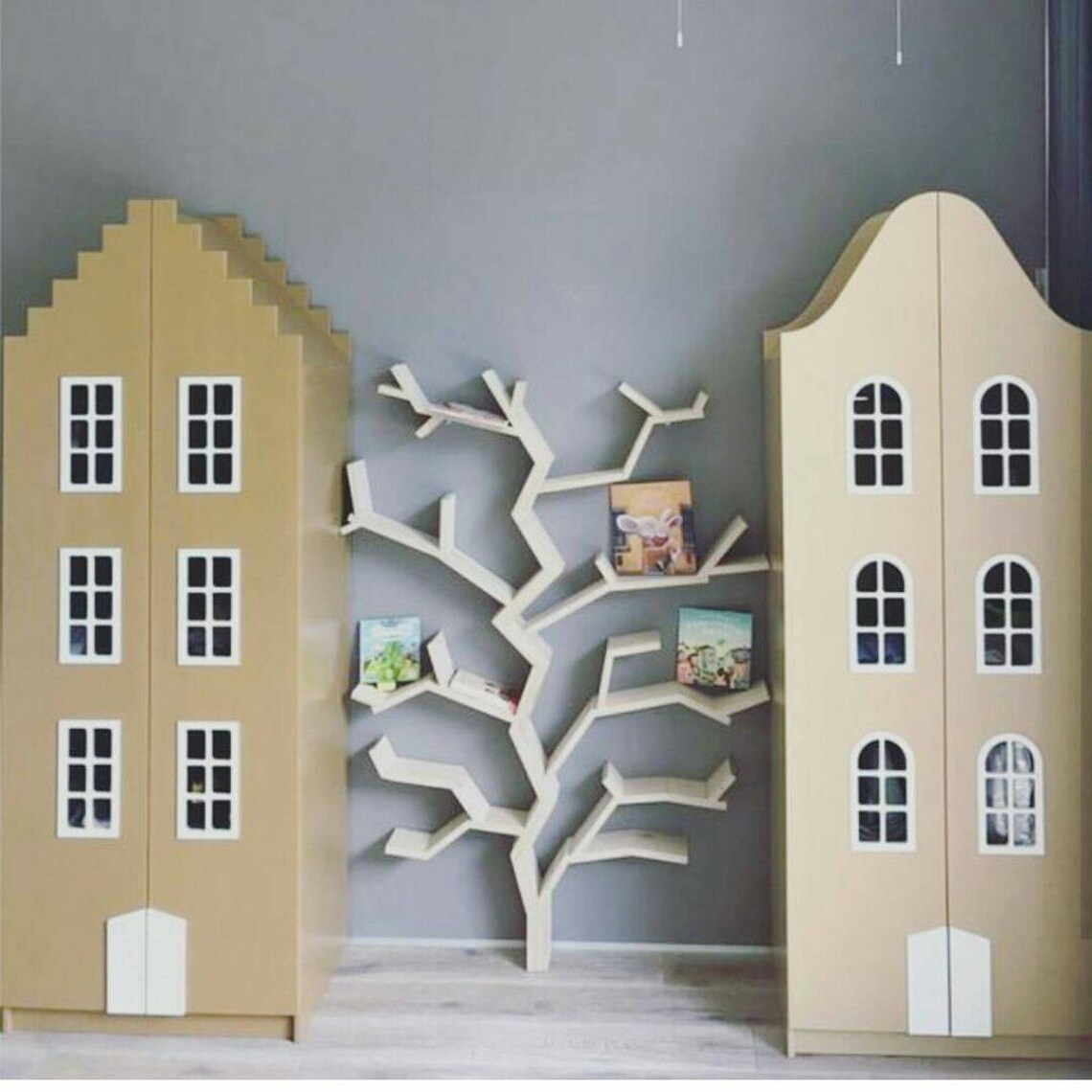 Tree Bookshelf Rustic Bookshelf Tree Shelf Interior Hand | Etsy