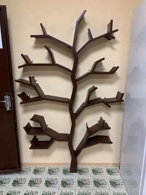 Small Tree shaped Bookshelf for Living Room Modern Tree Stand Made of Wood Wall Art for Books. Etsy
