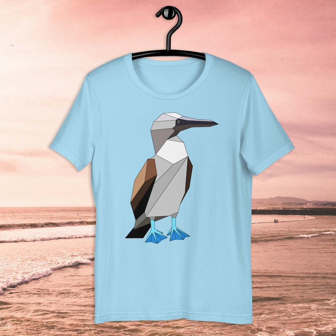 Blue Footed Booby, Geometric Bird Nerd Tshirt, Gift for Birder, Bird ...