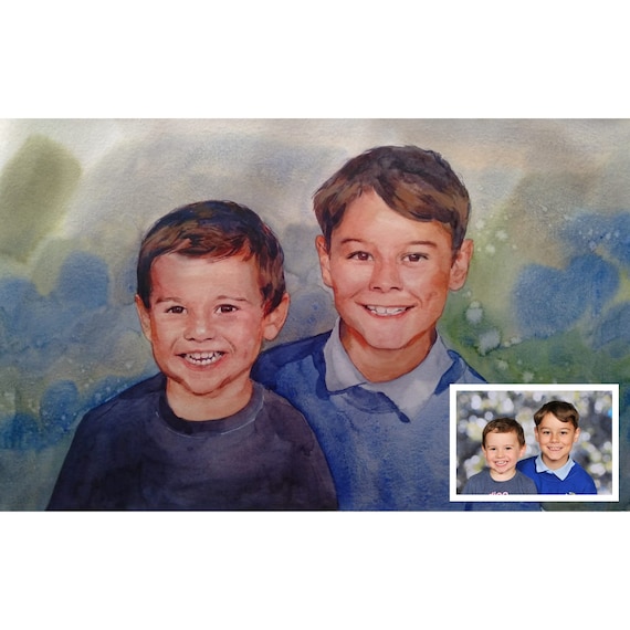 Custom Portrait Birthday Gift Watercolor Painting Portrait - Etsy