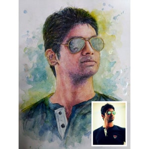 Custom Portrait/ Boyfriend Gift/ Photo to Sketch/ Watercolor Painting ...