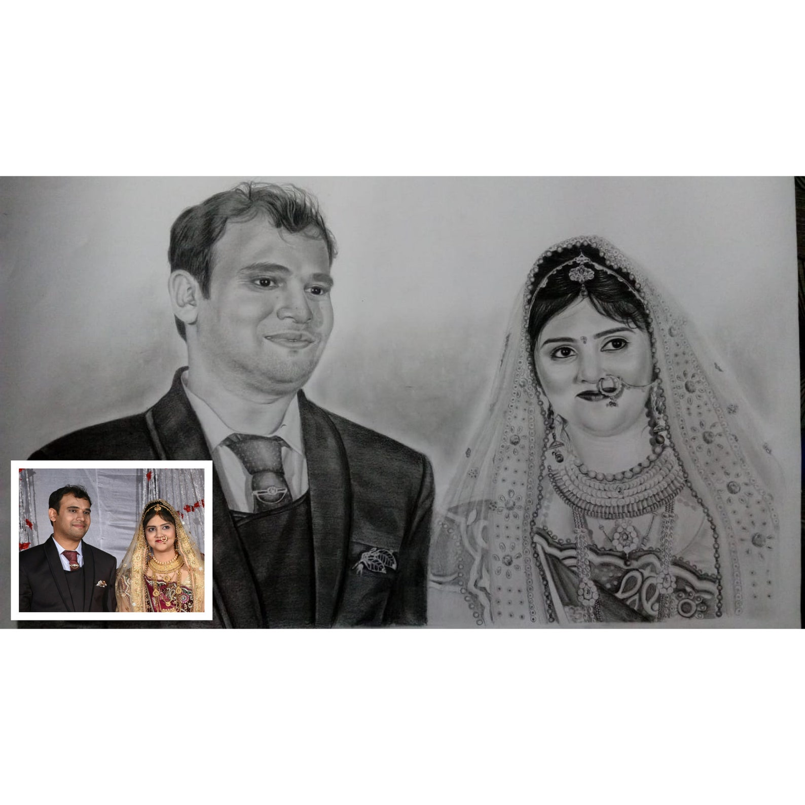 Boyfriend Gift/ Custom Portrait/ Romantic/ Photo to Sketch/ | Etsy