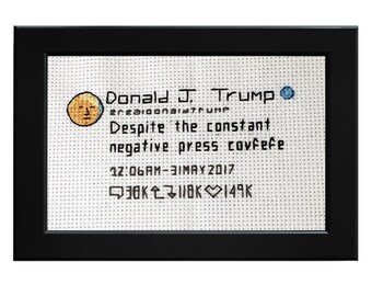 Cross Stitch Donald Trump - Etsy