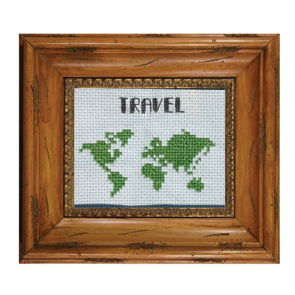 Cross Stitch Travel World Map - Etsy