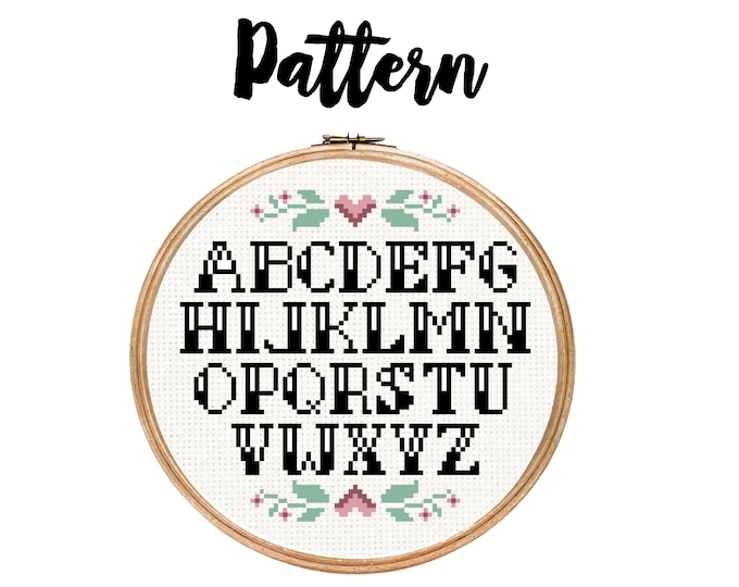 Bold Cross Stitch Font Pattern PDF - Etsy