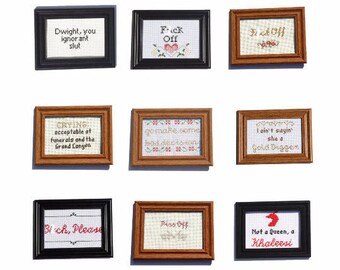 Rude cross stitch | Etsy