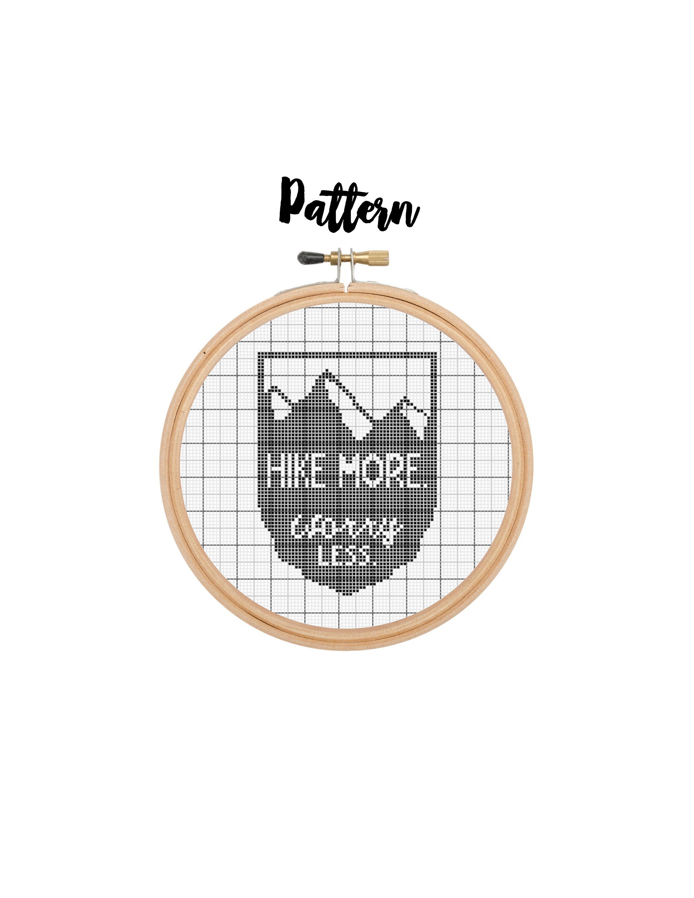 Hike More Worry Less || Cross Stitch Needlepoint Pattern - Etsy