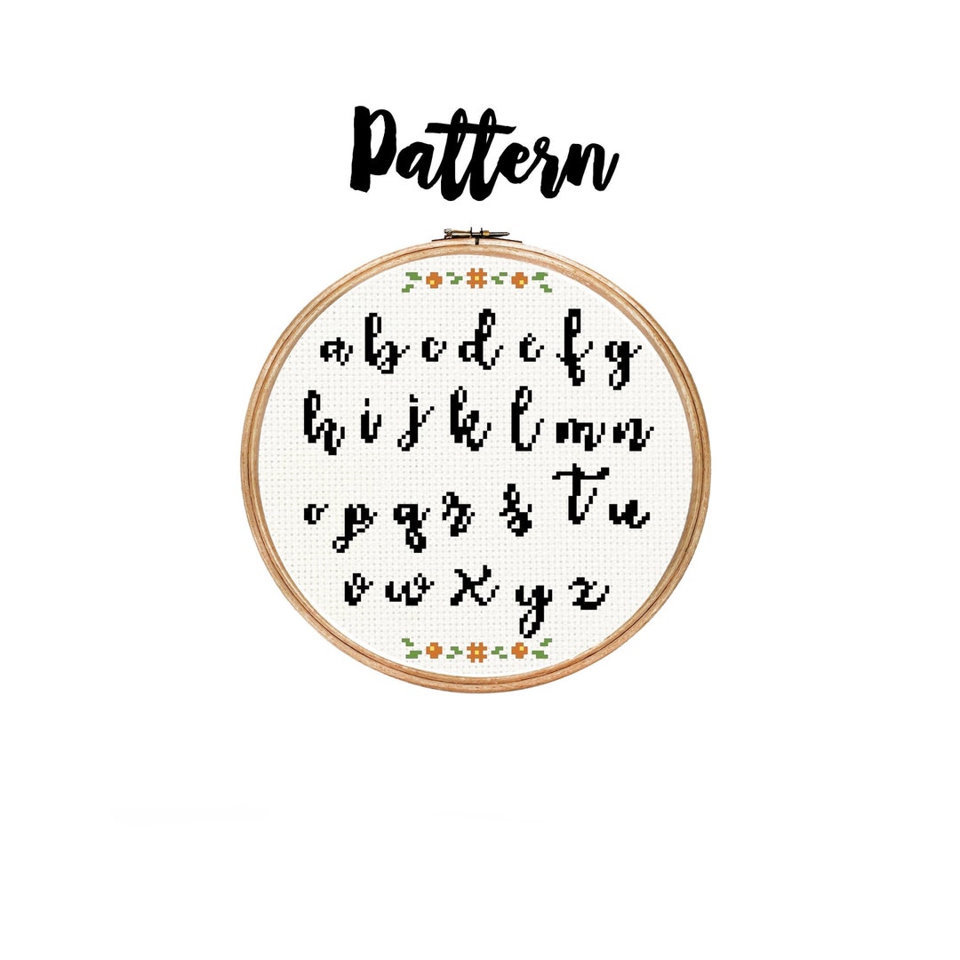 Bouncy Cursive Cross Stitch Font Pattern PDF - Etsy