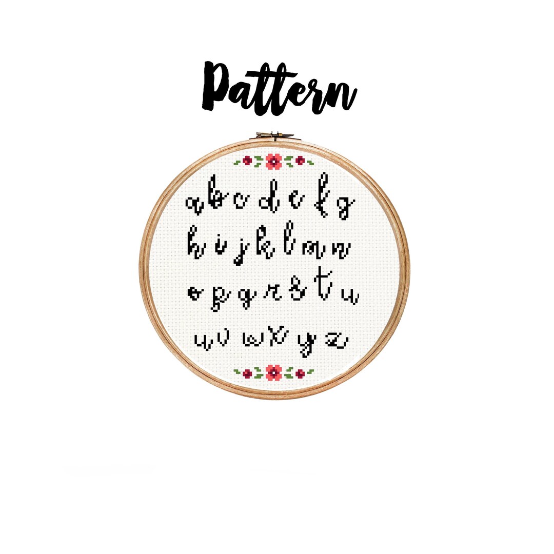 Small Bouncy Cursive Cross Stitch Font Pattern PDF - Etsy