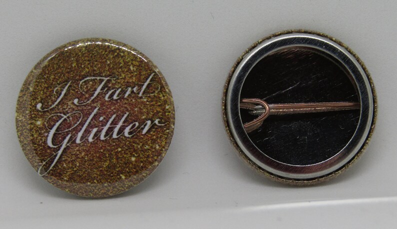 I Fart Glitter Badge || Geek Lapel Pin || Funny Bag Accessory || Metal ...