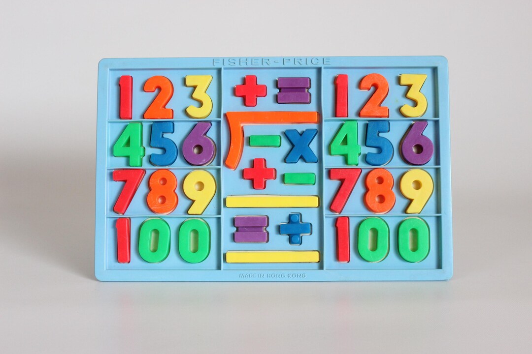 COMPLETE! Vintage Fisher Price NUMBERS & Mathematical OPERATIONS Board ...