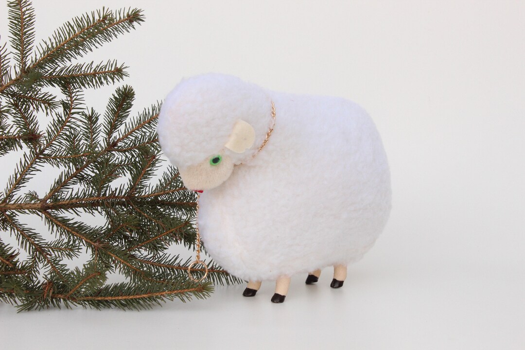 Lovely! Big Vintage Polyester SHEEP for the NATIVITY Scene, 8 1/2 ...