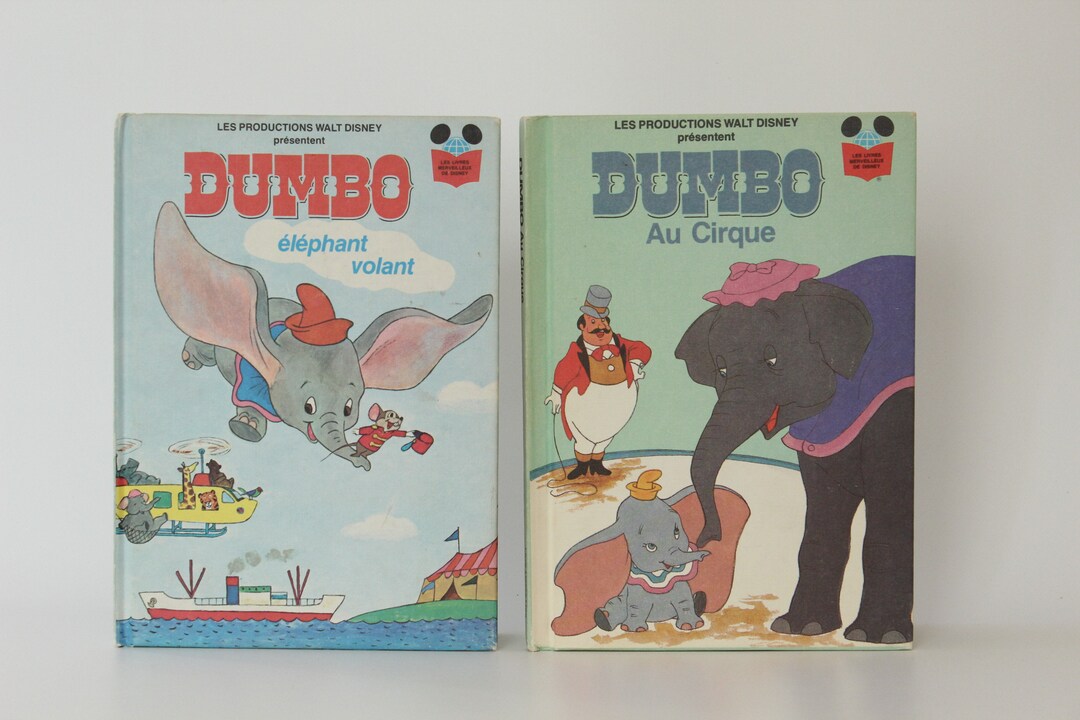DUMBO, Set of 2 Vintage FRENCH Disney Books, Édition Club Du Livre ...
