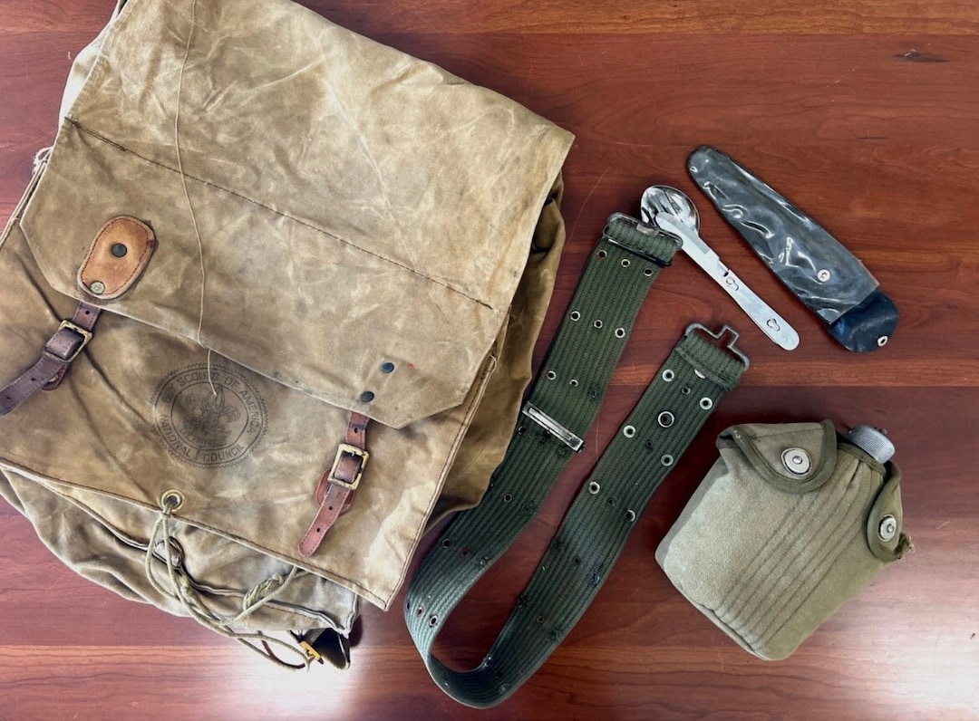Full Set Vintage American Boy Scouts 1950s Yucca Gear Canvas 574 Bag ...
