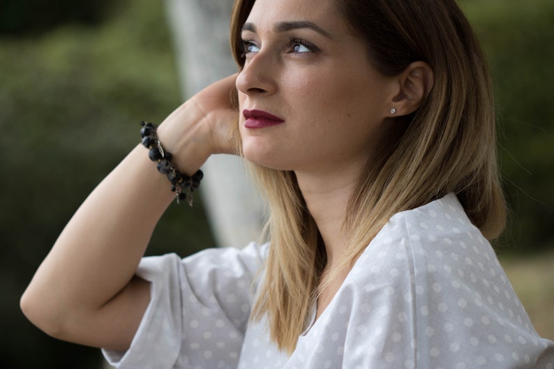 Loose White and Gray Linen Shirt, Handmade White Top, Casual Flax Shirt ...