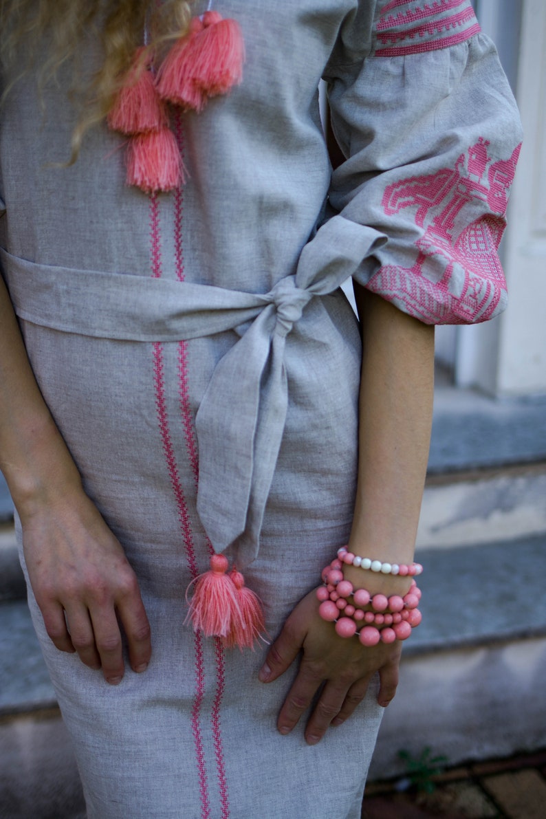 Linen Embroidered Dress Vita Kin Style Vyshyvanka Dress - Etsy