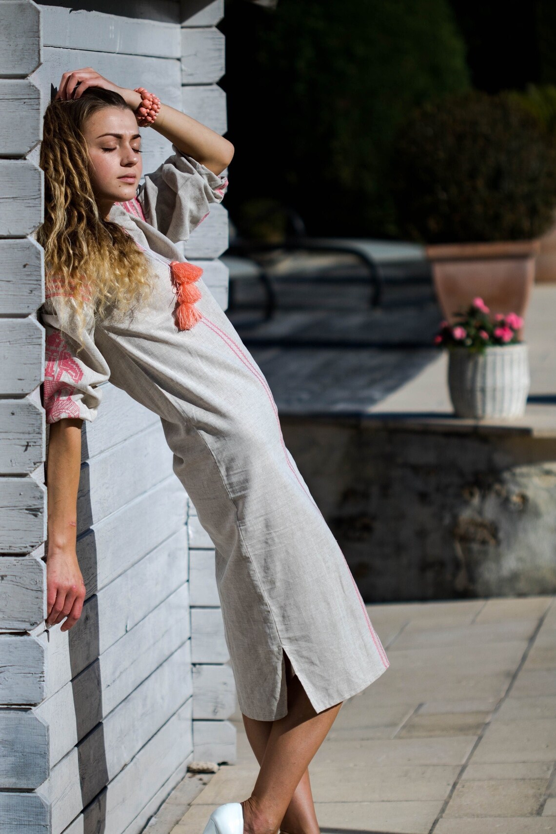 Linen Embroidered Dress Vita Kin Style Vyshyvanka Dress - Etsy