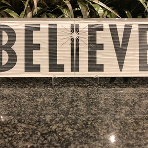 Glass Sign - Engraved and Painted - "believe" With Nativity Star - Etsy