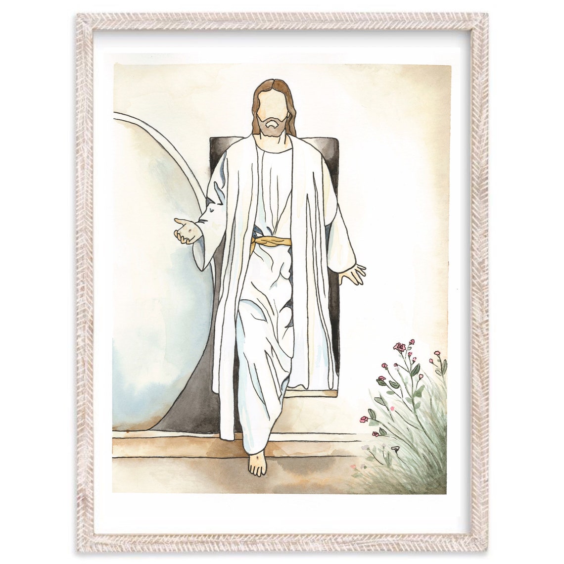 Faceless Watercolor Resurrected Christ Etsy