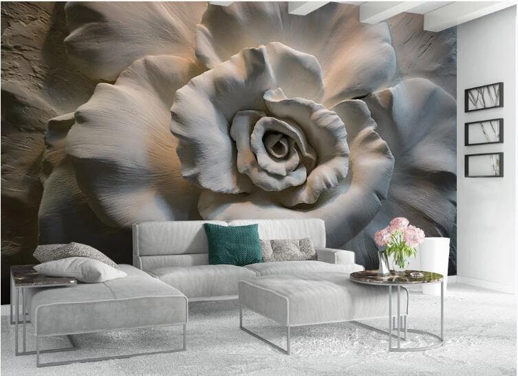 3D Embossed Effect Rose Removable Fabric Wallpaper Peel and - Etsy