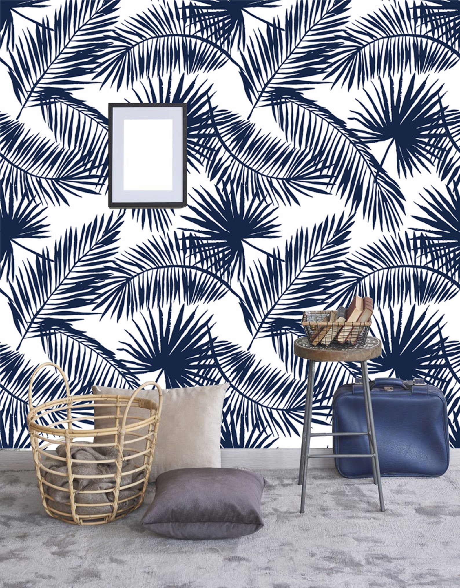 Tropical Palm Leaf Removable Wallpaper Peel & Stick Mural Nursery Decor ...