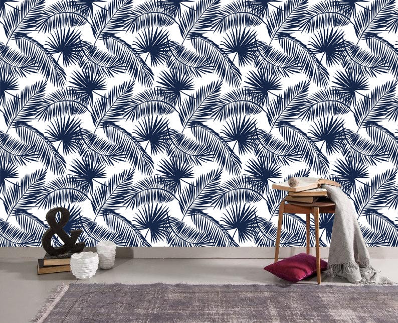 Tropical Palm Leaf Removable Wallpaper Peel & Stick Mural Nursery Decor ...