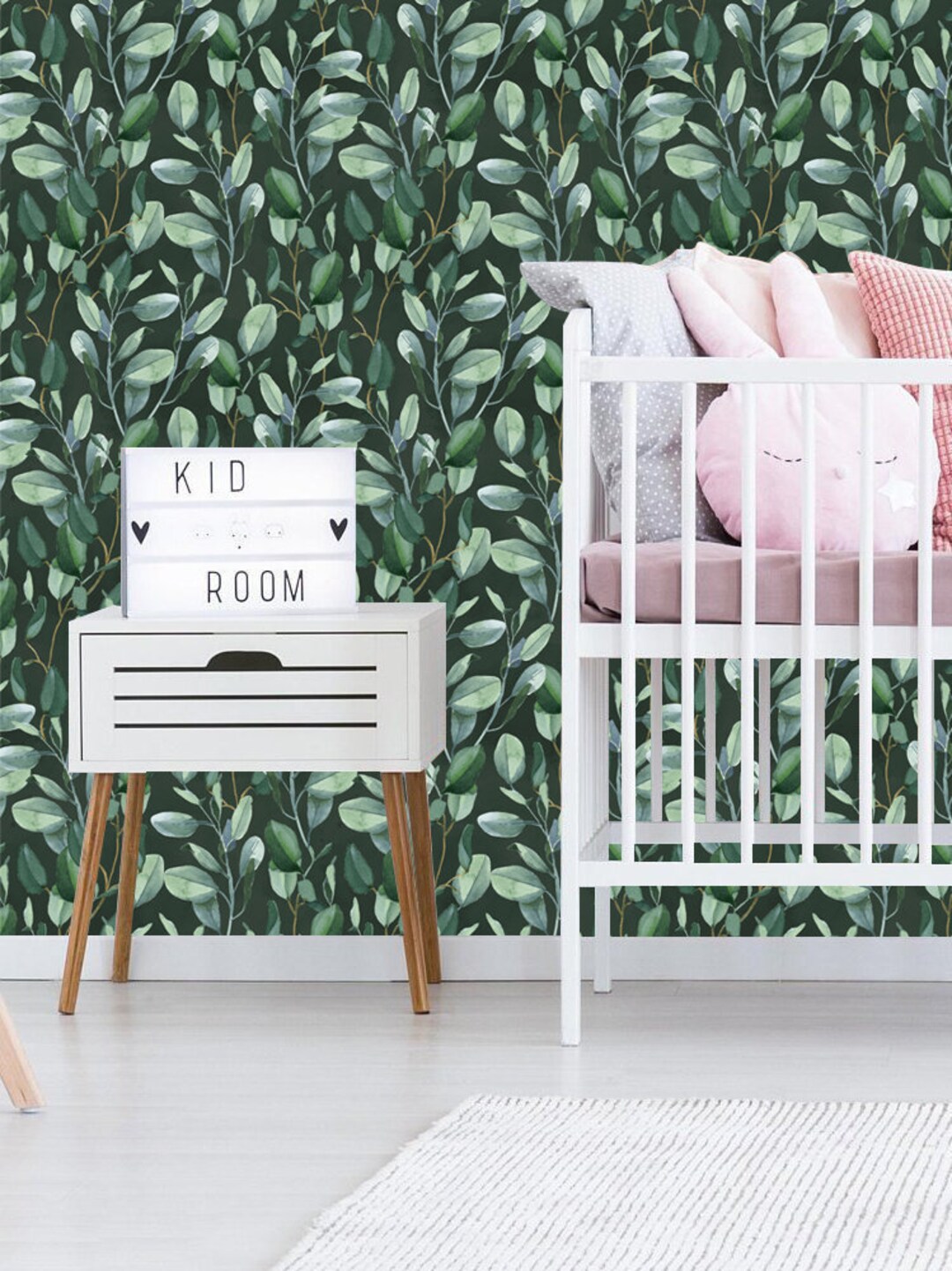 Removable Wallpaper Green Eucalyptus Leaves Wallpaper Peel & Stick ...