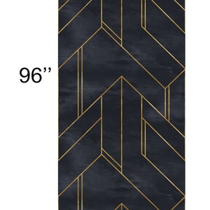 Removable Wallpaper Gold and Navy Blue Geometric, Peel & Stick Nursery ...