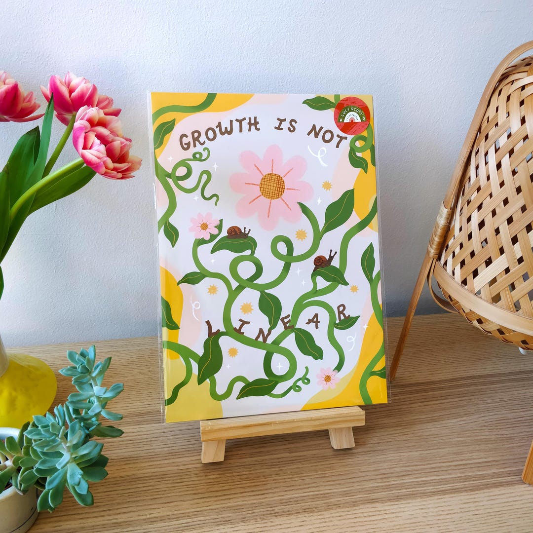 Growth is Not Linear Print | Self Care Art Print | A5 A4 A3 ...