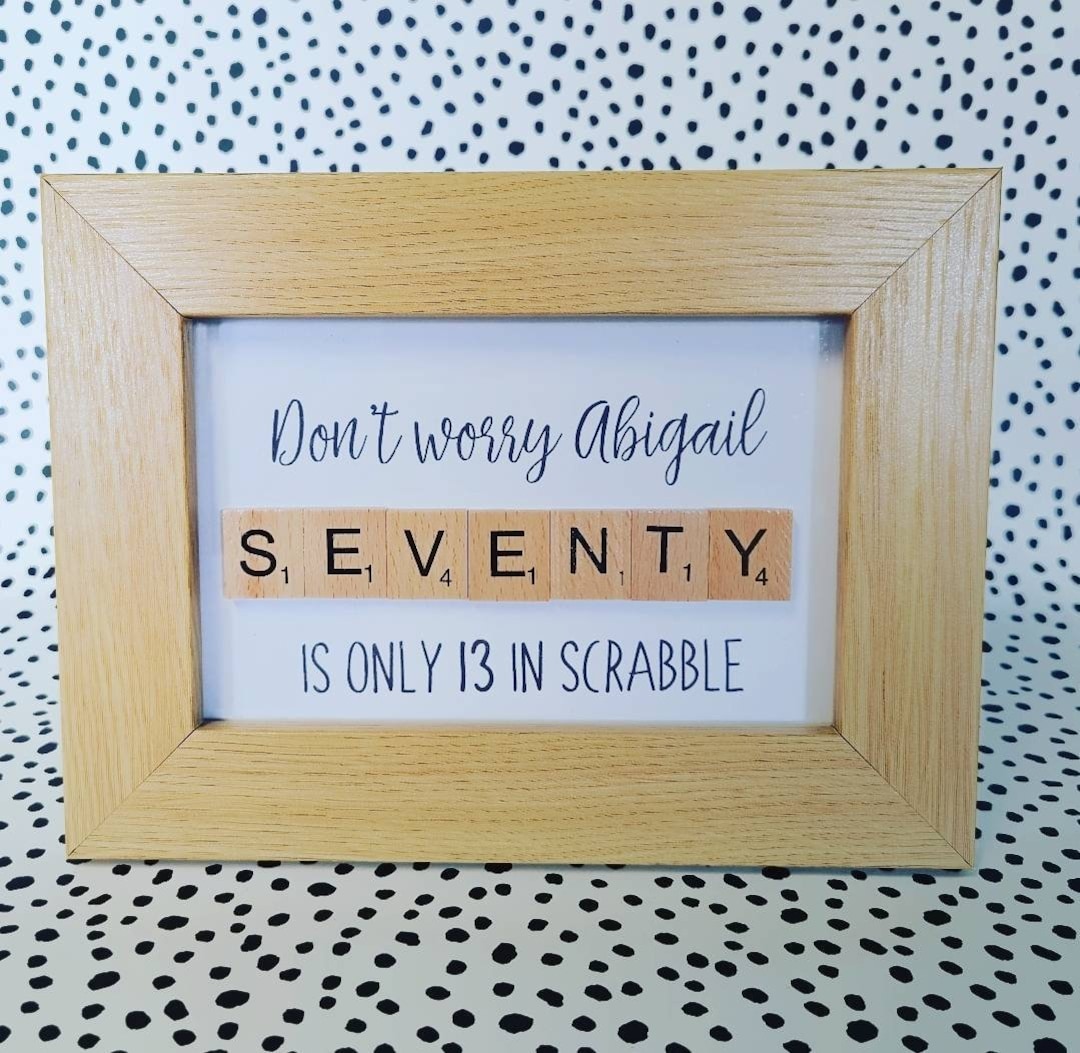 70th Seventy Seventieth Scrabble Birthday Gift 70th - Etsy